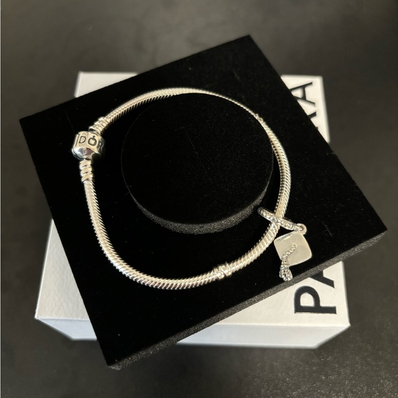Pandora | Jewelry | Pandora Charm Bracelet With Graduation Cap | Poshmark